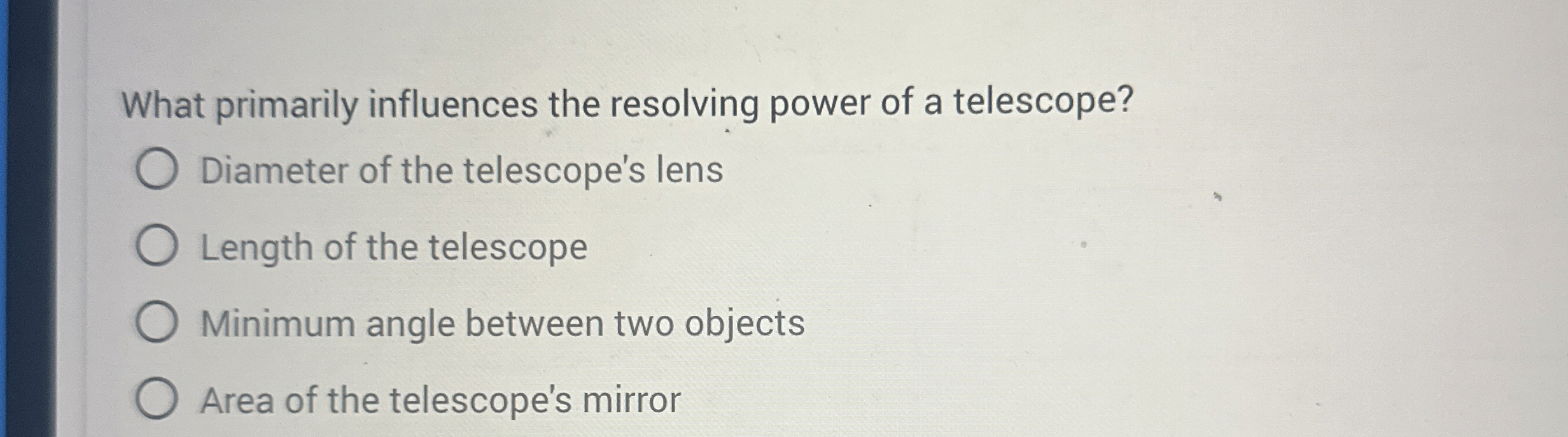 Solved What primarily influences the resolving power of a | Chegg.com