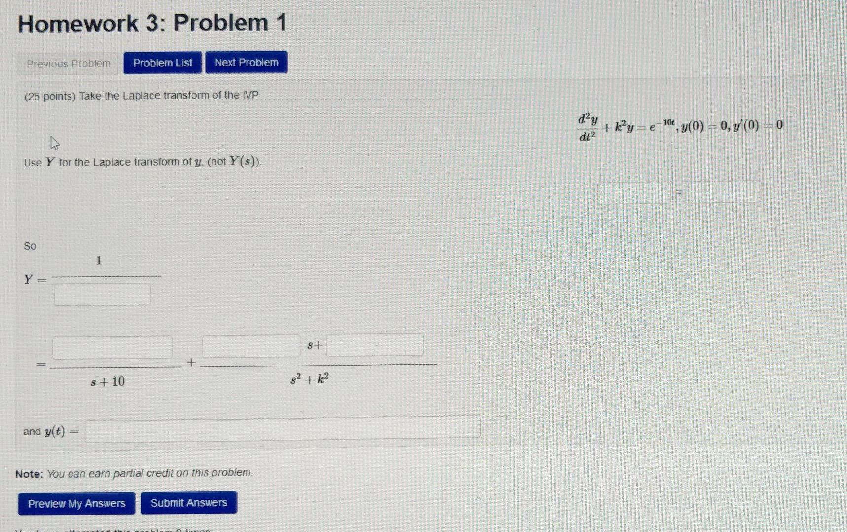 Solved Homework 3 Problem 1 Previous Problem Problem List 8497
