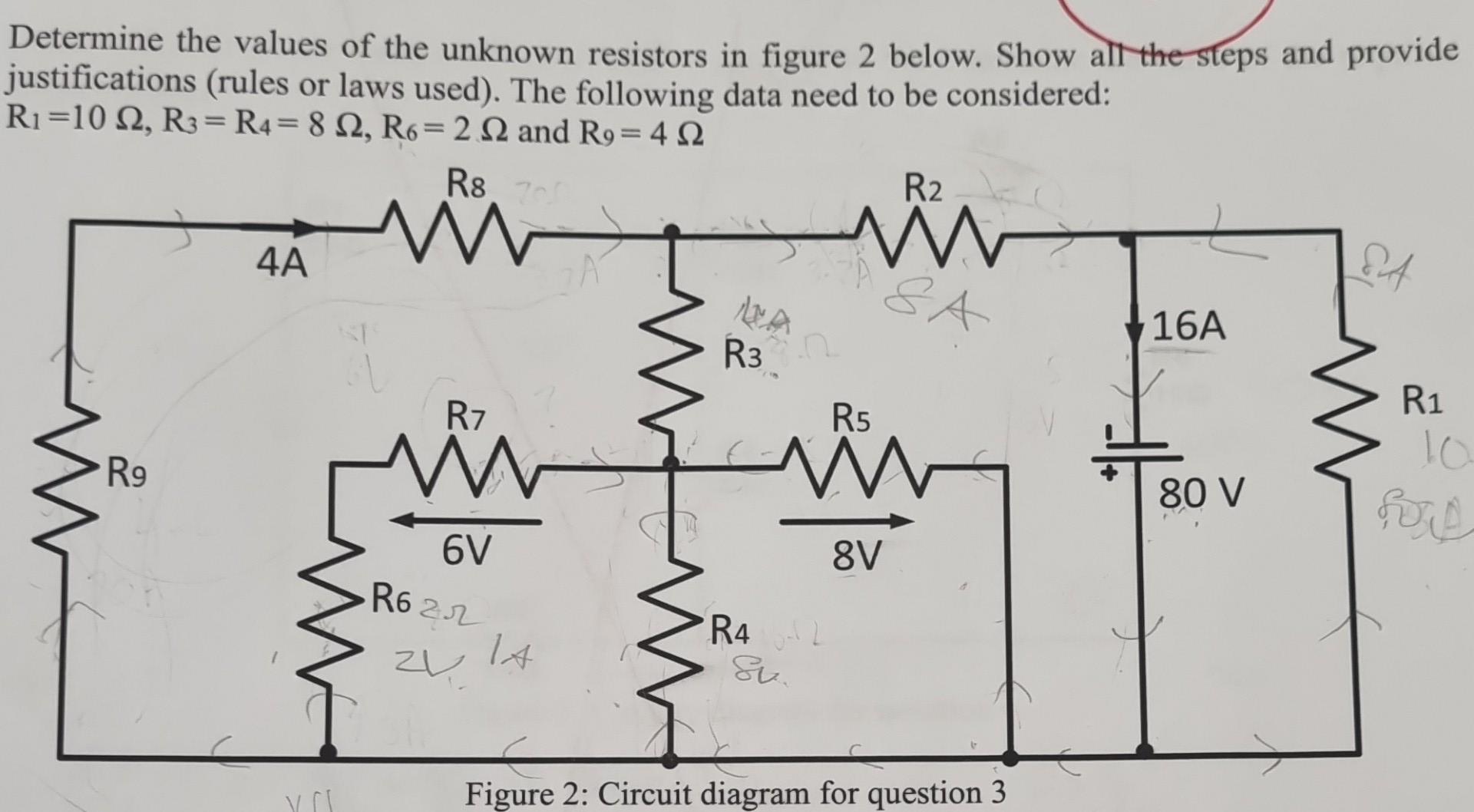 Solved Determine the values of the unknown resistors in | Chegg.com