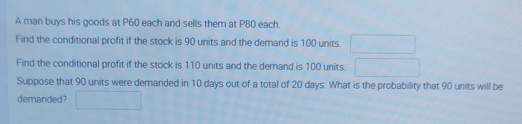 Solved A man buys his goods at P60 each and sells them at | Chegg.com