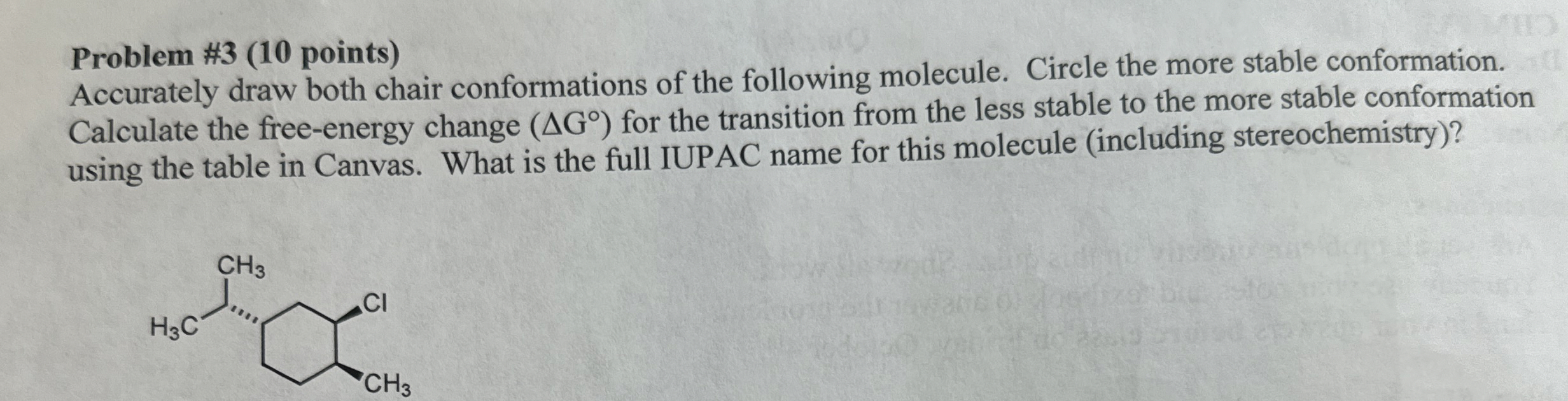 Solved Problem #3 (10 ﻿points)Accurately draw both chair | Chegg.com