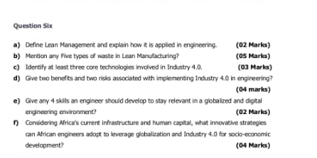 Solved Question Slxa) ﻿Define Lean Management and explain | Chegg.com