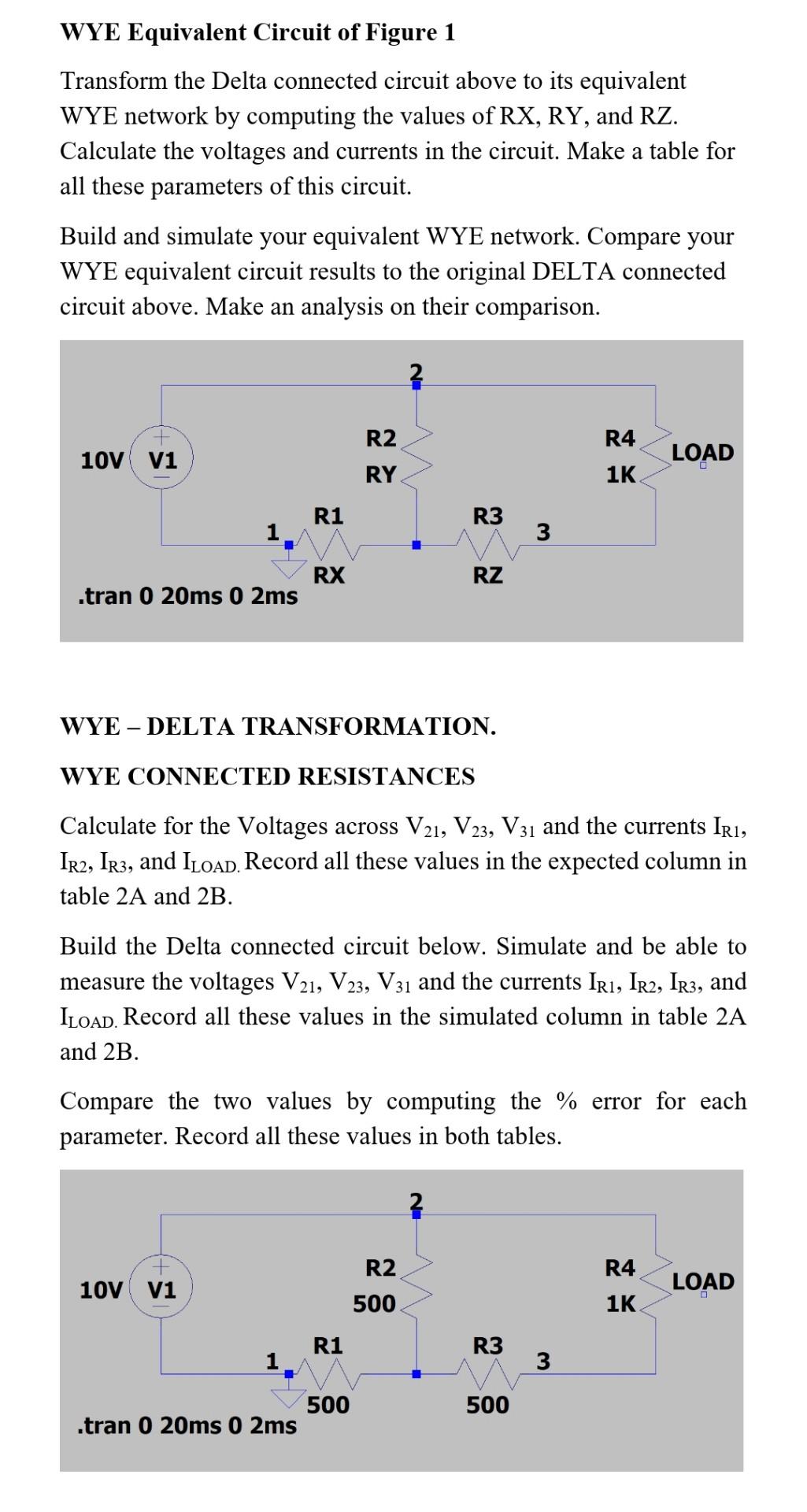 Solved Delta - Wye Transformation Delta Connected Resistors. | Chegg.com