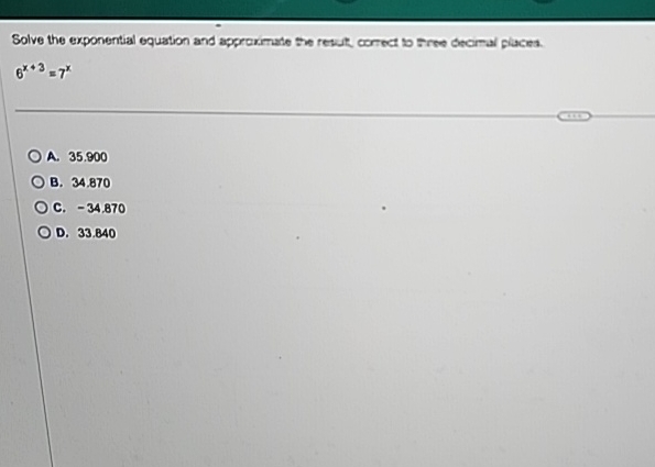 Solved Solve the exponential equation and approximate the | Chegg.com