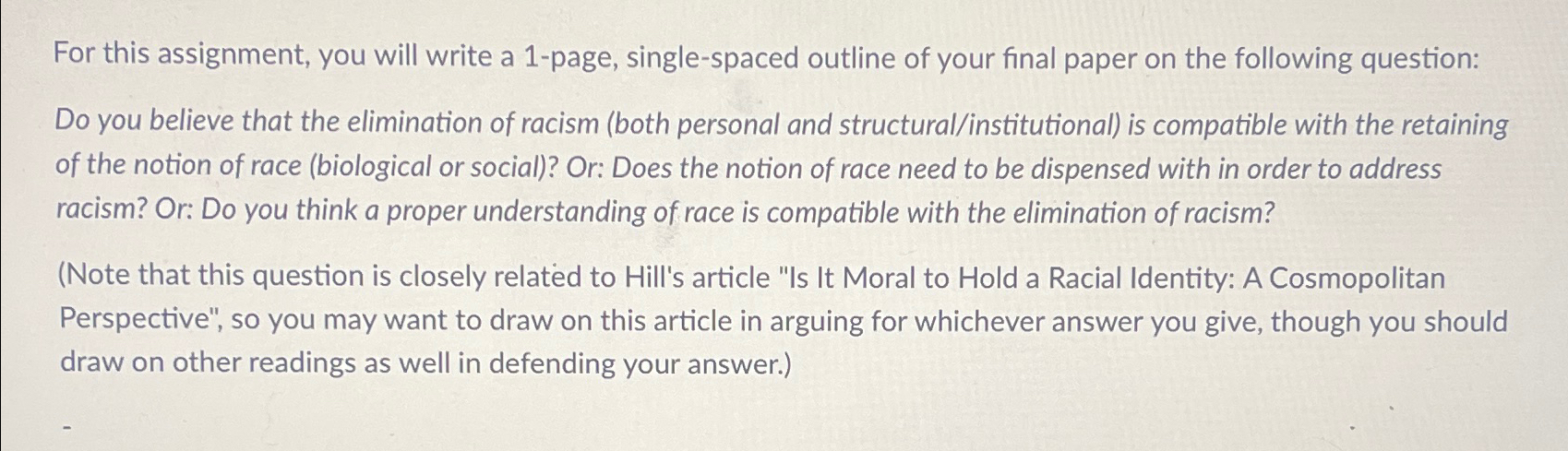 Solved For this assignment, you will write a 1-page, | Chegg.com