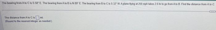 Solved The hearhg from A to C is S53∘E. The bearing from A | Chegg.com