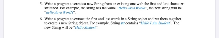 Solved 5. Write a program to create a new String from an | Chegg.com
