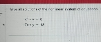 Solved Give all solutions of the nonlinear system of | Chegg.com