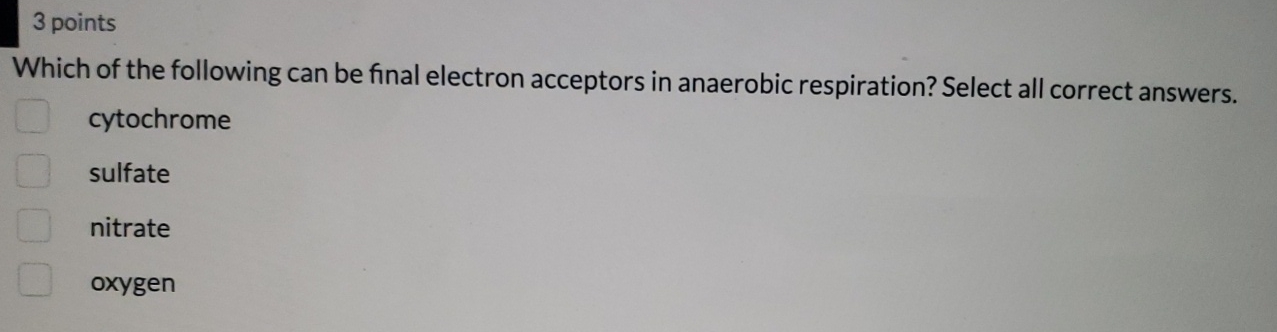 Solved 3 ﻿pointsWhich of the following can be final electron | Chegg.com