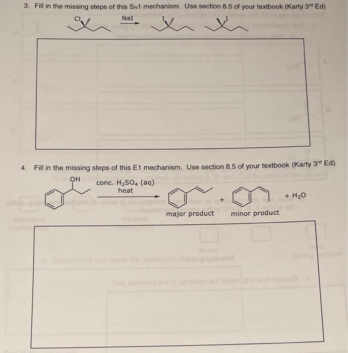 Solved Fill in the missing steps of this E1 mechanism. Use | Chegg.com