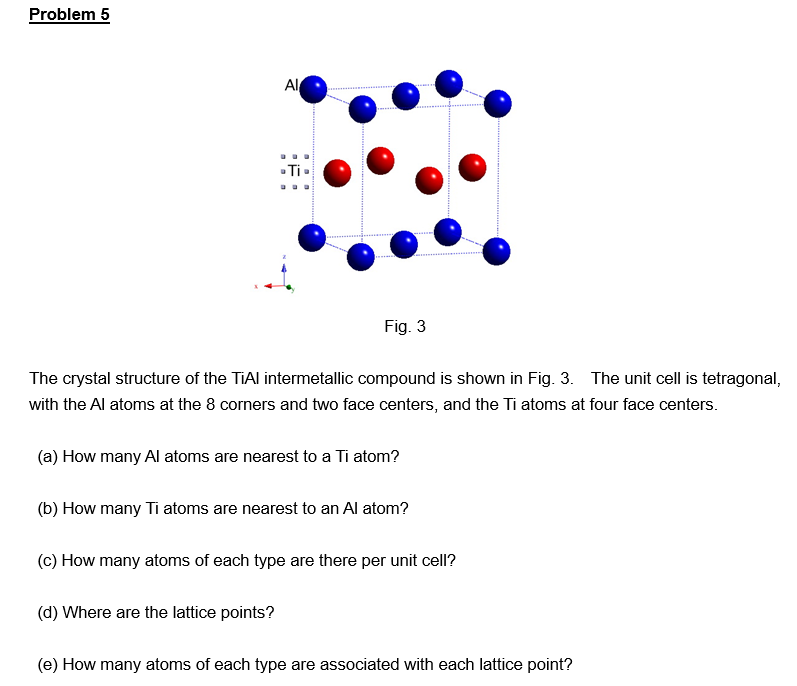 Solved Problem 5fig 3the Crystal Structure Of The Tial