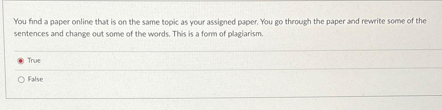 Solved You find a paper online that is on the same topic as | Chegg.com
