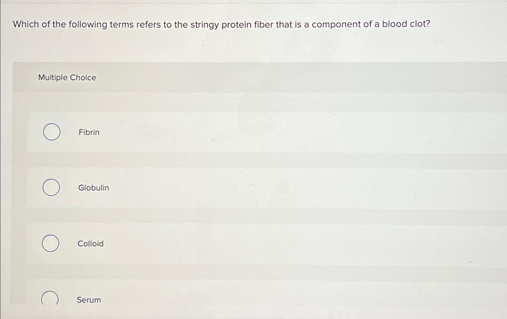 Solved Which of the following terms refers to the stringy | Chegg.com