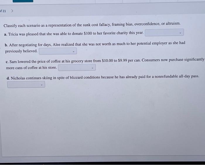 Solved of 21 > Classify each scenario as a representation of | Chegg.com