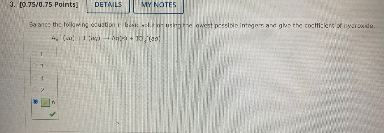 Solved Balance the following equation in basic solution | Chegg.com
