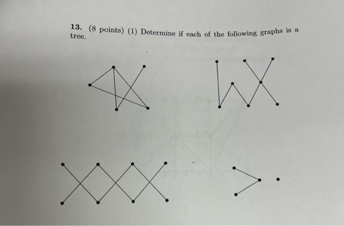 Solved 13. (8 points) (1) Determine if each of the following | Chegg.com