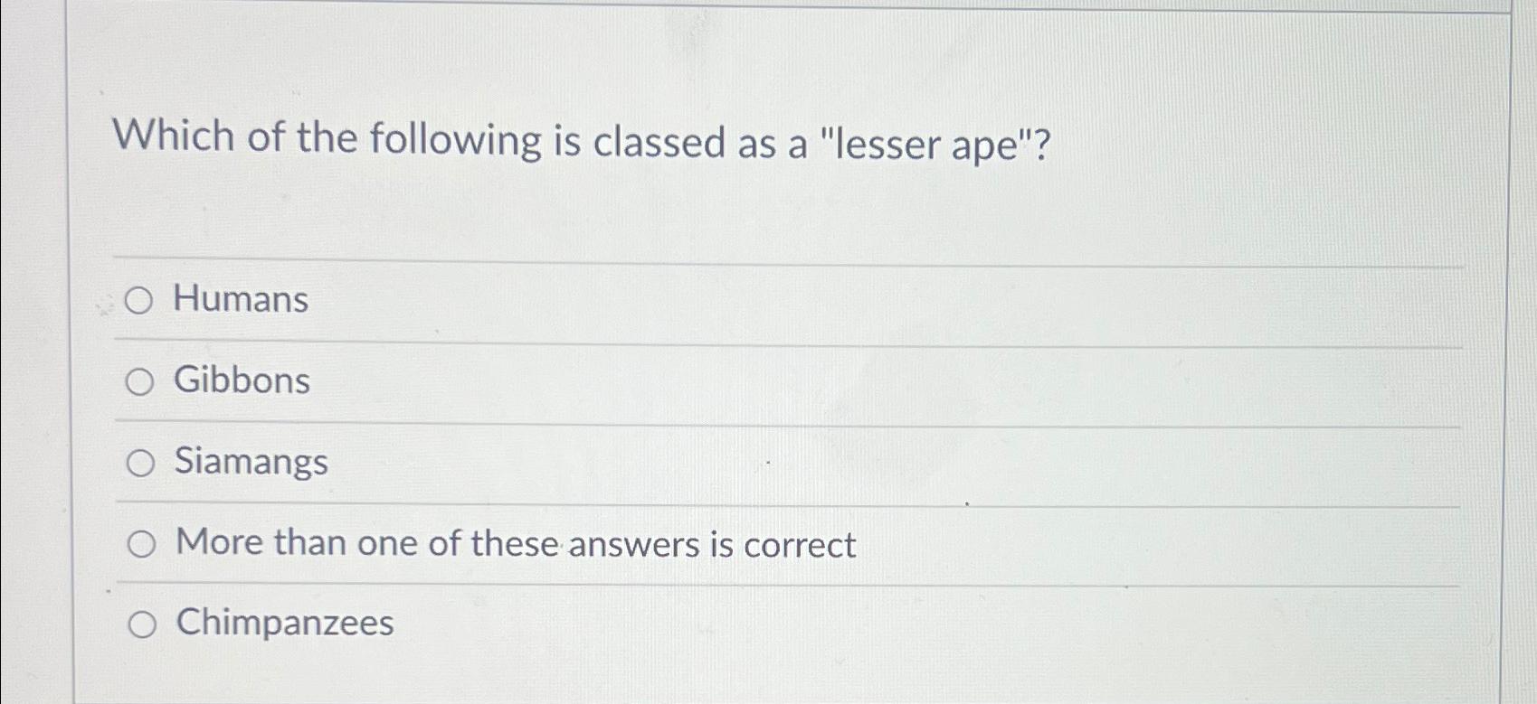 Solved Which of the following is classed as a "lesser | Chegg.com