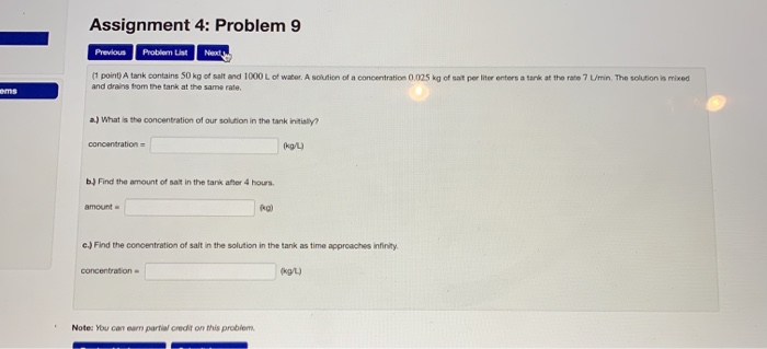 Solved Assignment 4: Problem 9 Previous Problem LitNet 1 | Chegg.com