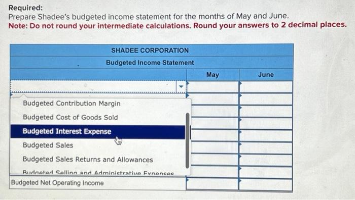 Solved Shadee Corporation expects to sell 540 sun shades in | Chegg.com