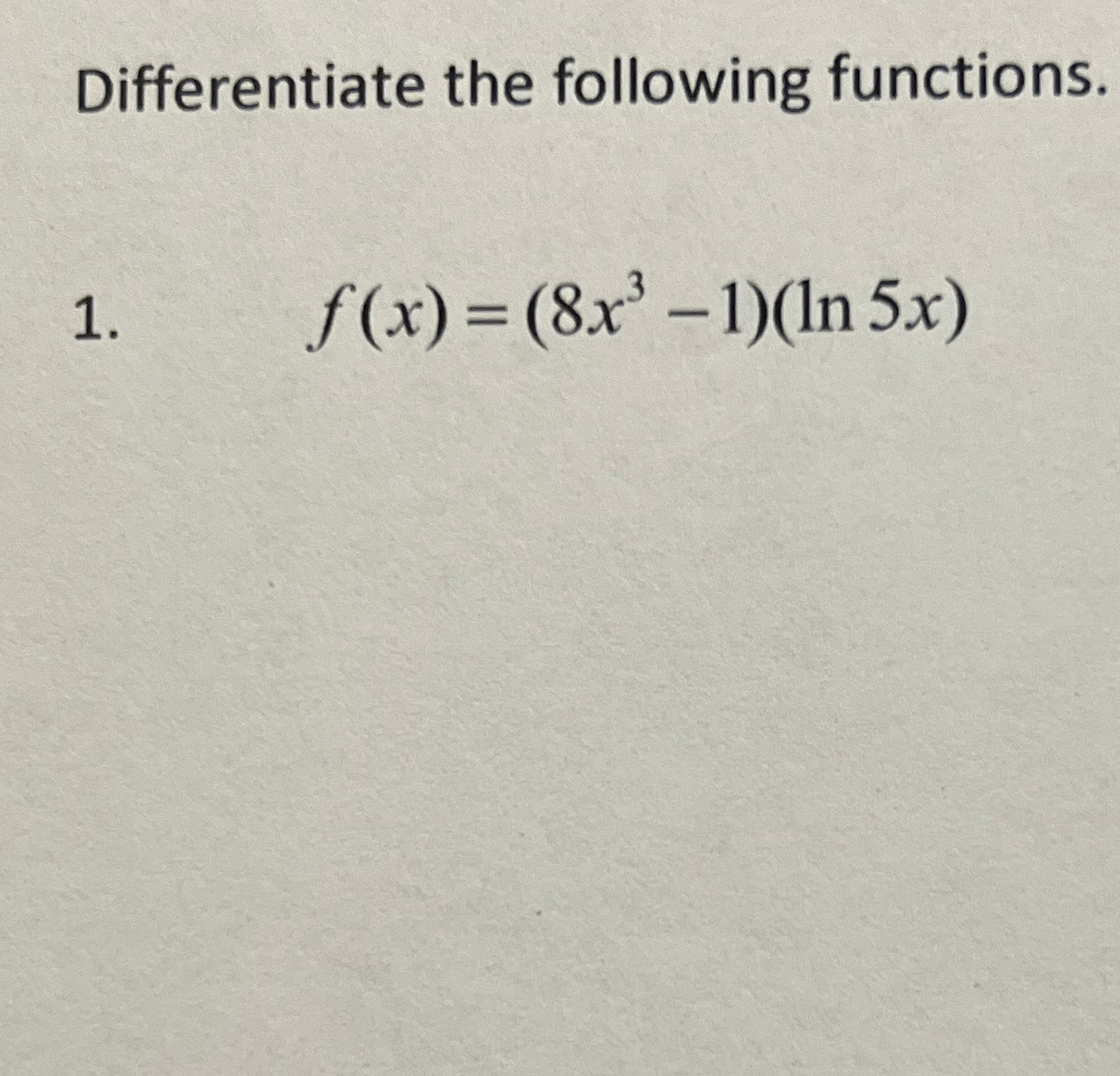 Solved Differentiate the following | Chegg.com