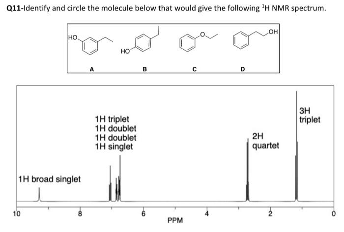 Solved Q11-Identify and circle the molecule below that would | Chegg.com