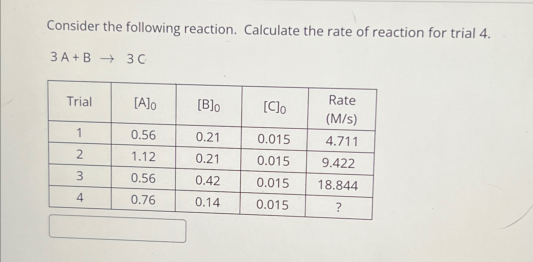 Solved Consider the following reaction. Calculate the rate | Chegg.com