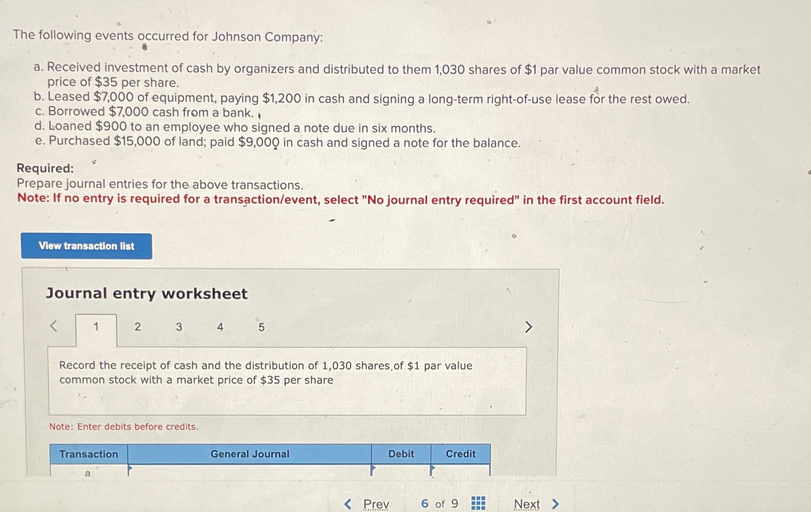 Solved The following events occurred for Johnson Company:a. | Chegg.com