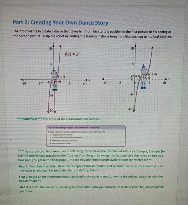 Solved Part 2: Creating Your Own Dance Story The robot wants | Chegg.com