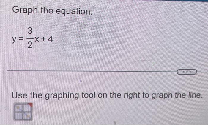 Solved Graph the equation. y=23x+4 Use the graphing tool on | Chegg.com