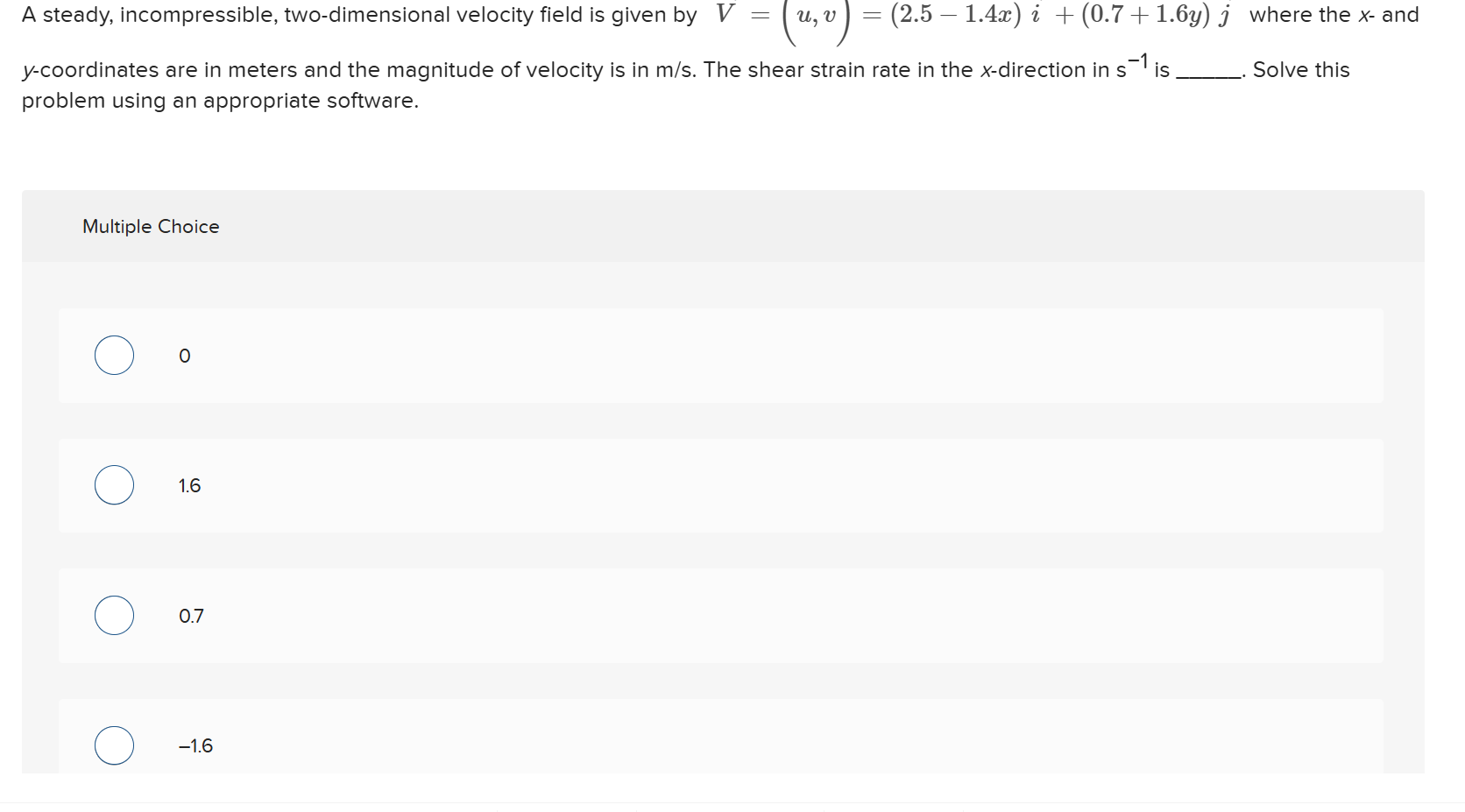 Solved A steady, incompressible, two-dimensional velocity | Chegg.com