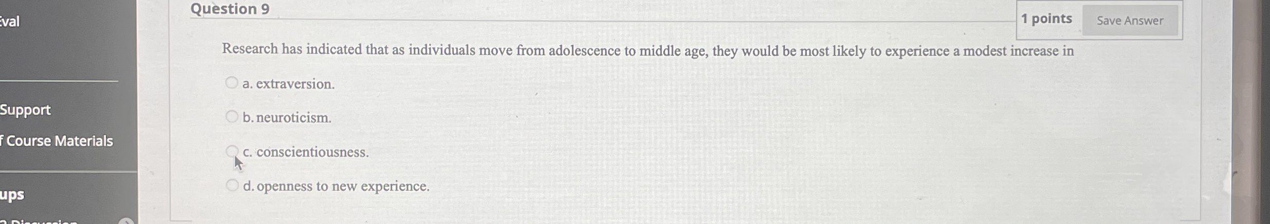 Solved Question 91 ﻿pointsResearch has indicated that as | Chegg.com