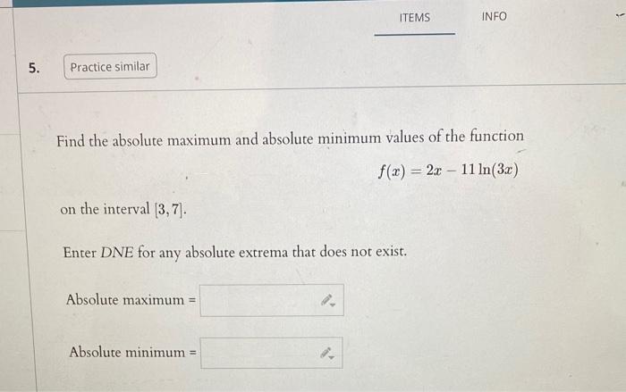 Solved Find the absolute maximum and absolute minimum values | Chegg.com