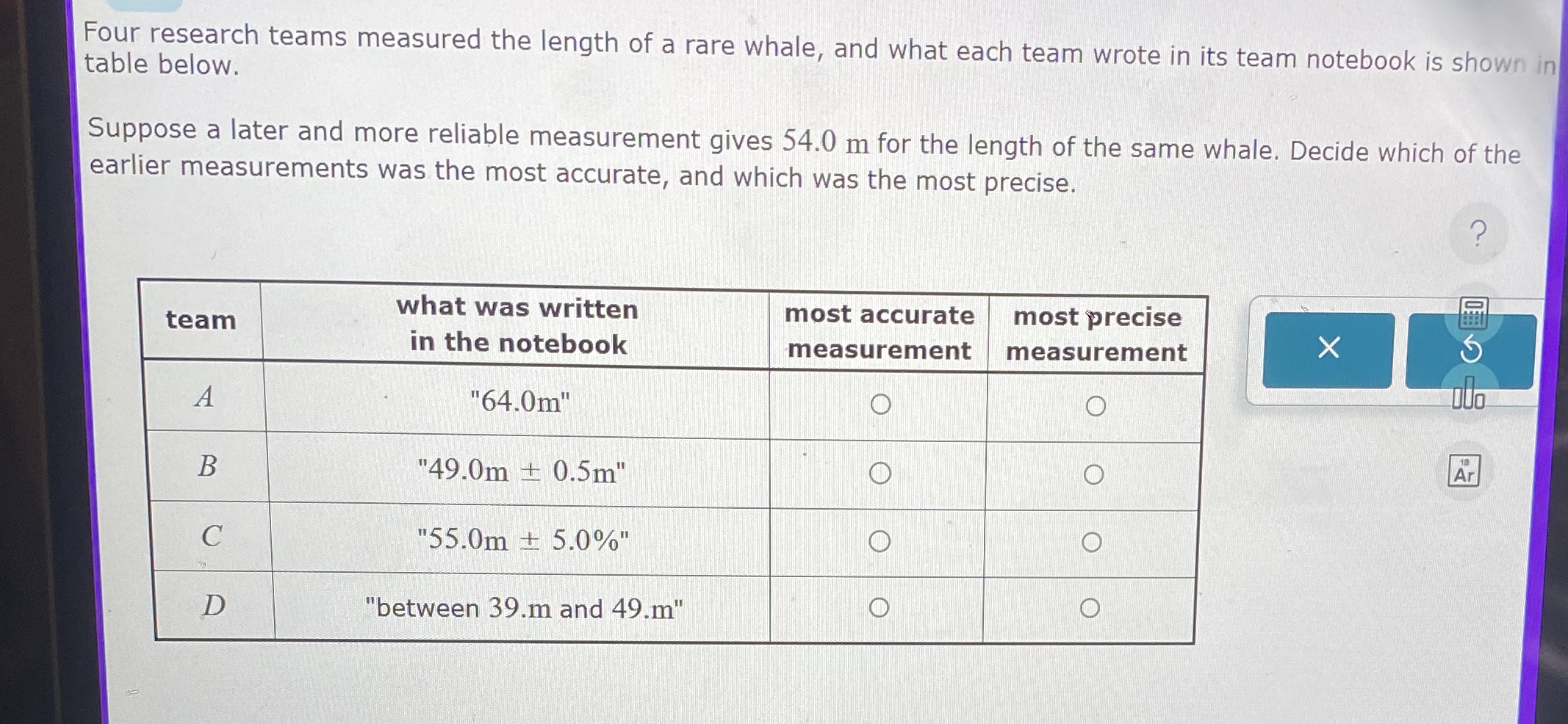 Solved Four research teams measured the length of a rare | Chegg.com