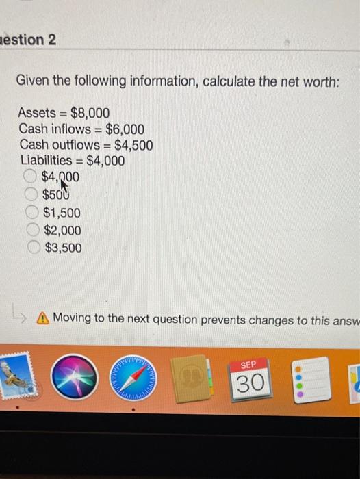 Solved Hestion 2 Given the following information, calculate | Chegg.com