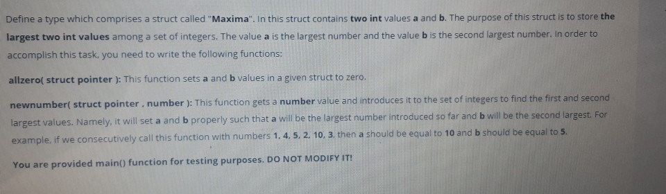 Solved Define a type which comprises a struct called | Chegg.com
