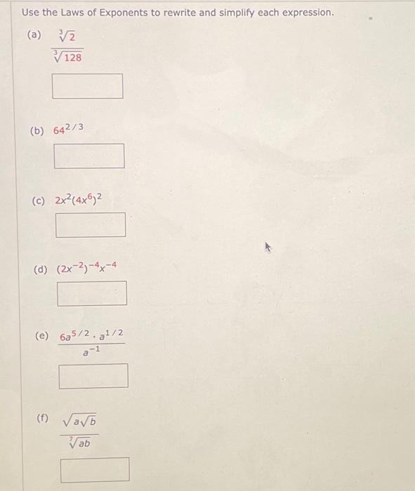 Solved Use the Laws of Exponents to rewrite and simplify | Chegg.com