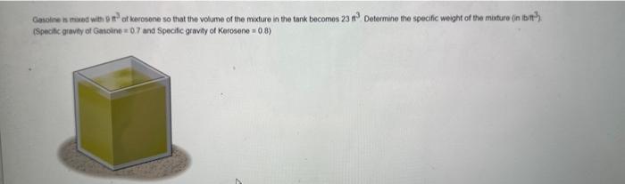 Solved Casoline a mabd with 9n3 af kerosene so that the | Chegg.com