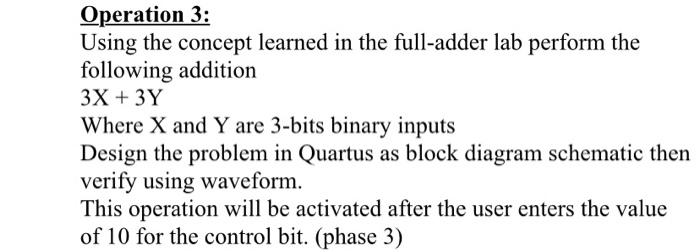 Solved Operation 3: Using the concept learned in the | Chegg.com