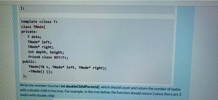 Solved Consider the following BST and TNode class | Chegg.com