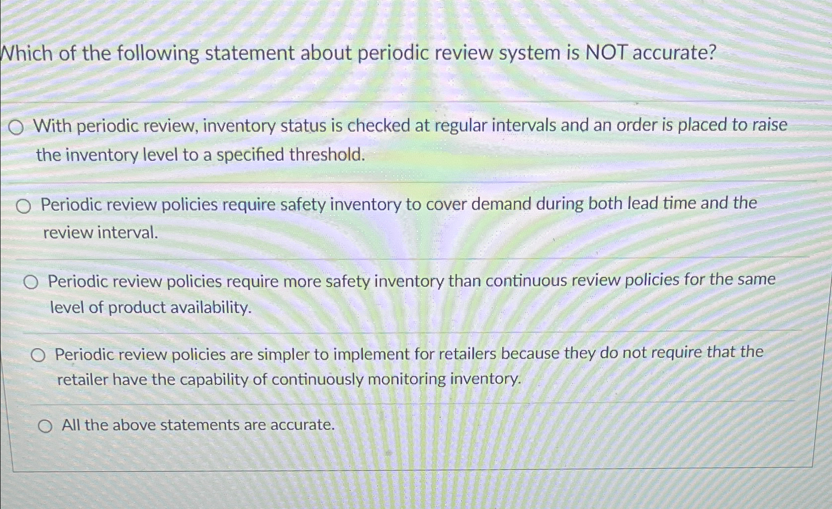 Solved Which of the following statement about periodic | Chegg.com
