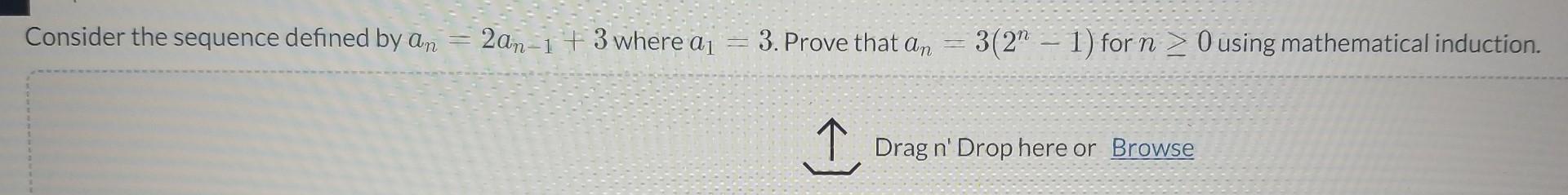 Solved Consider the sequence defined by an=2an−1+3 where | Chegg.com