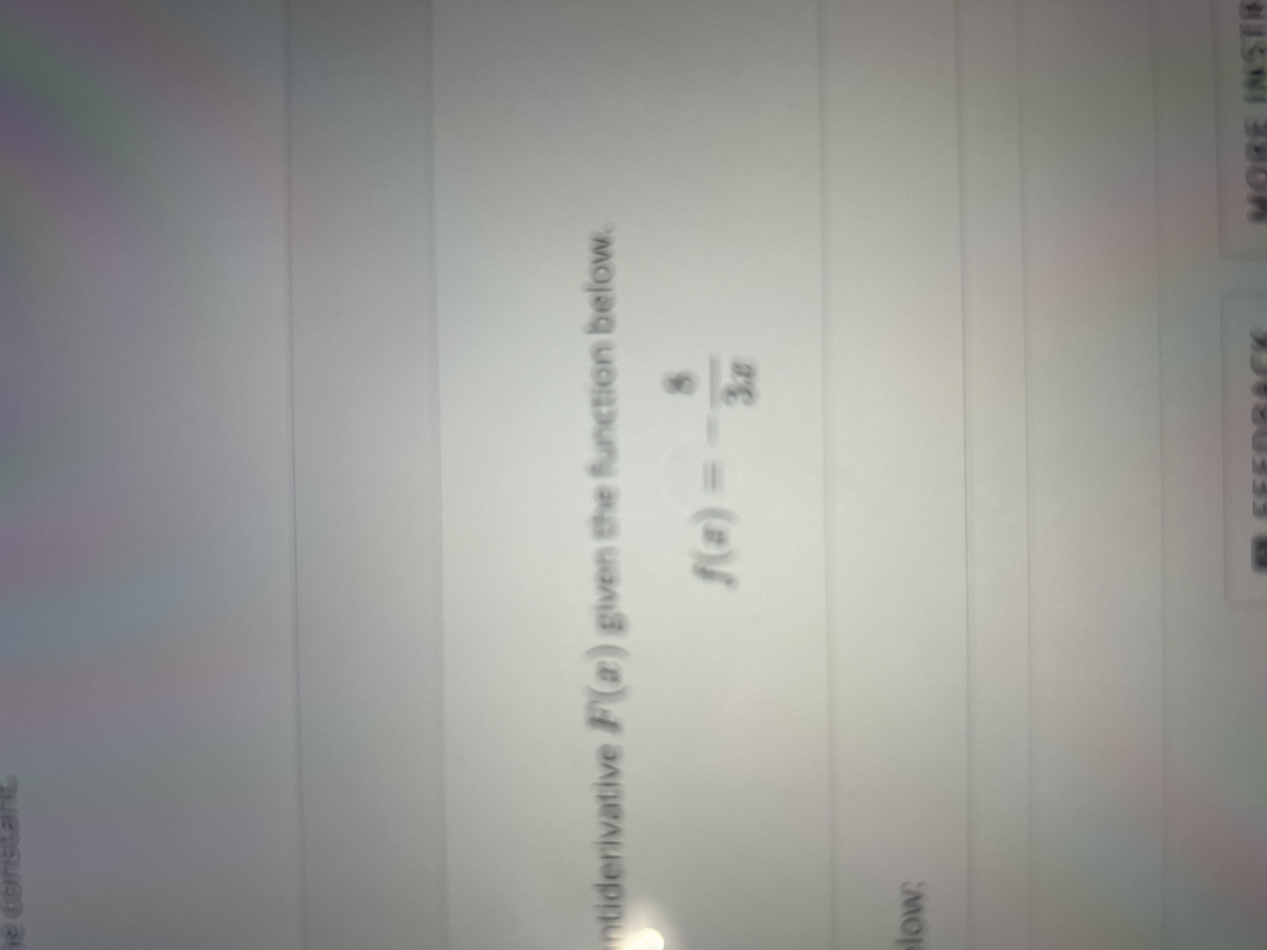 Solved intiderivative F(x) ﻿given the function | Chegg.com