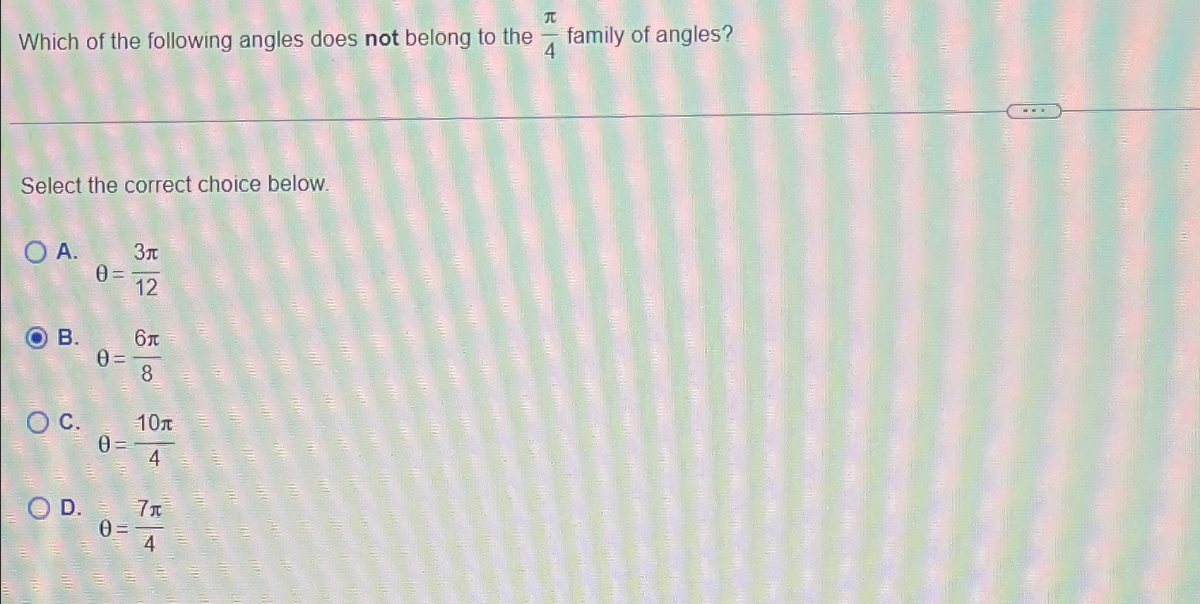 Solved Which of the following angles does not belong to the | Chegg.com