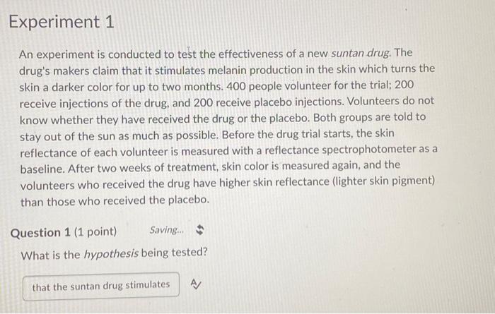 Solved An experiment is conducted to test the effectiveness | Chegg.com