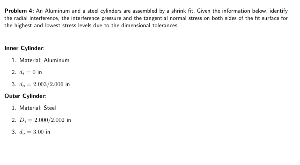 Solved Problem 4: An Aluminum and a steel cylinders are | Chegg.com