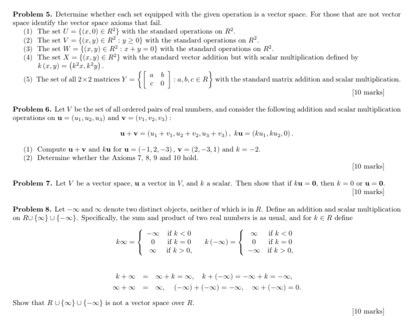 Problem 5. ﻿Determine whether each set equipped with | Chegg.com