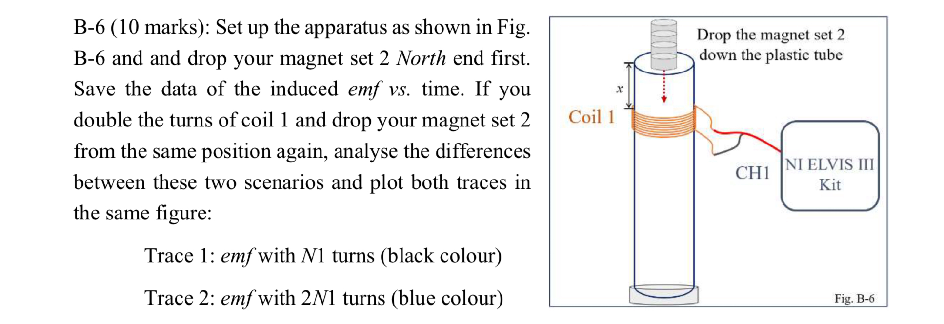 Solved B-6 (10 ﻿marks): Set up the apparatus as shown in | Chegg.com