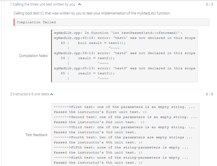 Solved Really have no idea why my code keeps failing on the | Chegg.com
