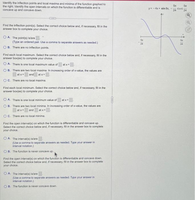 Solved Identify the inflection points and local maxima and | Chegg.com