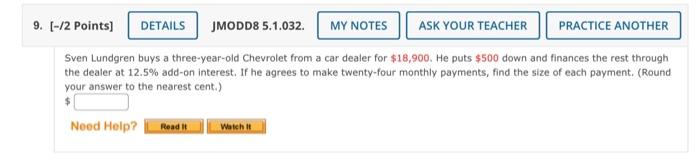 Solved Sven Lundgren buys a three-year-old Chevrolet from a | Chegg.com